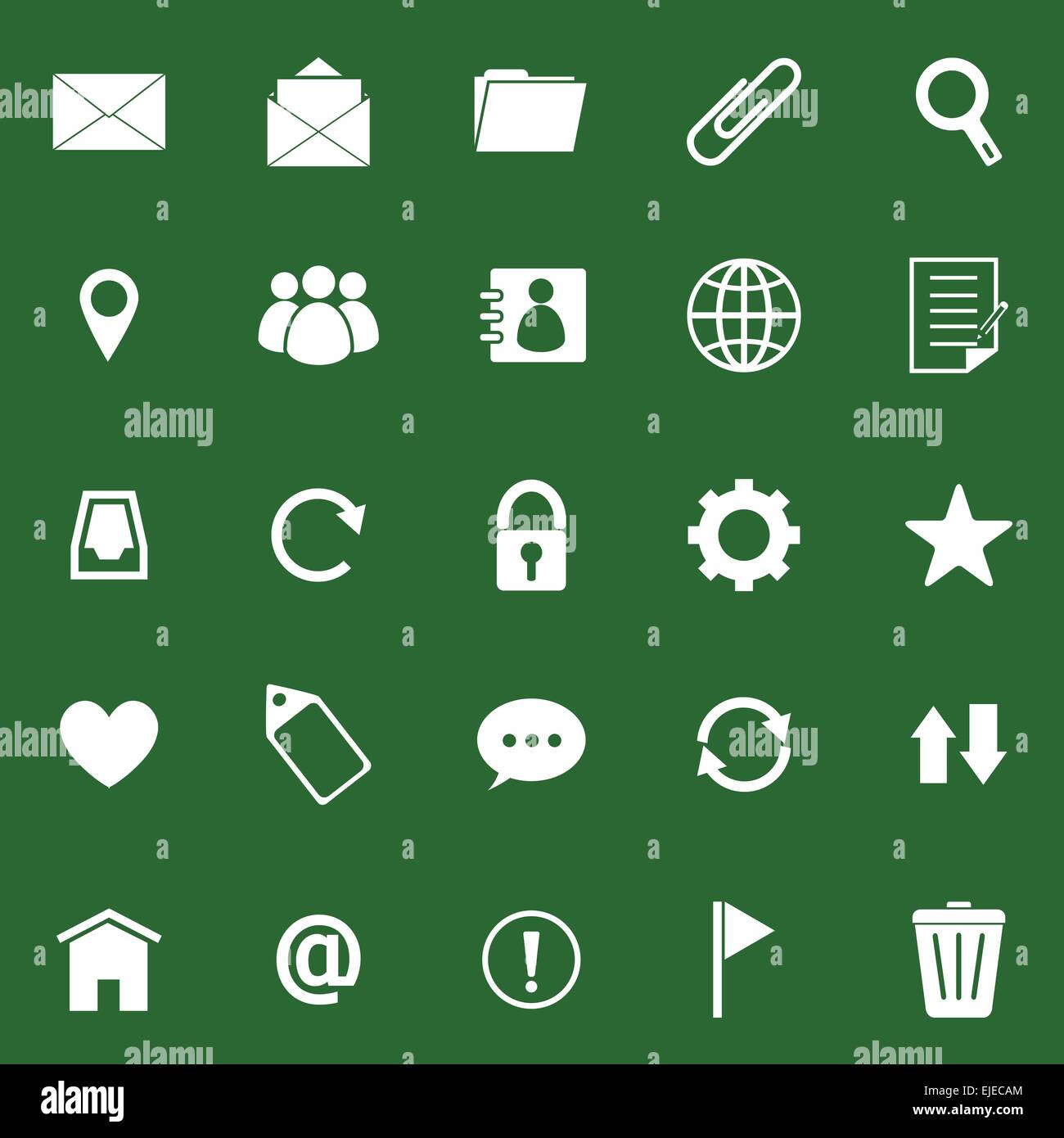 Mail icons on green background, stock vector Stock Vector Image & Art ...