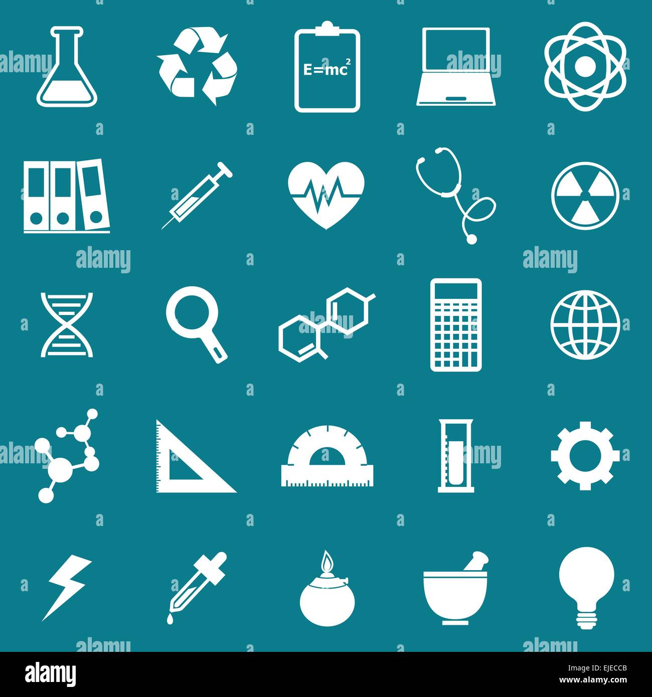 Science icons on blue background, stock vector Stock Vector Image & Art ...