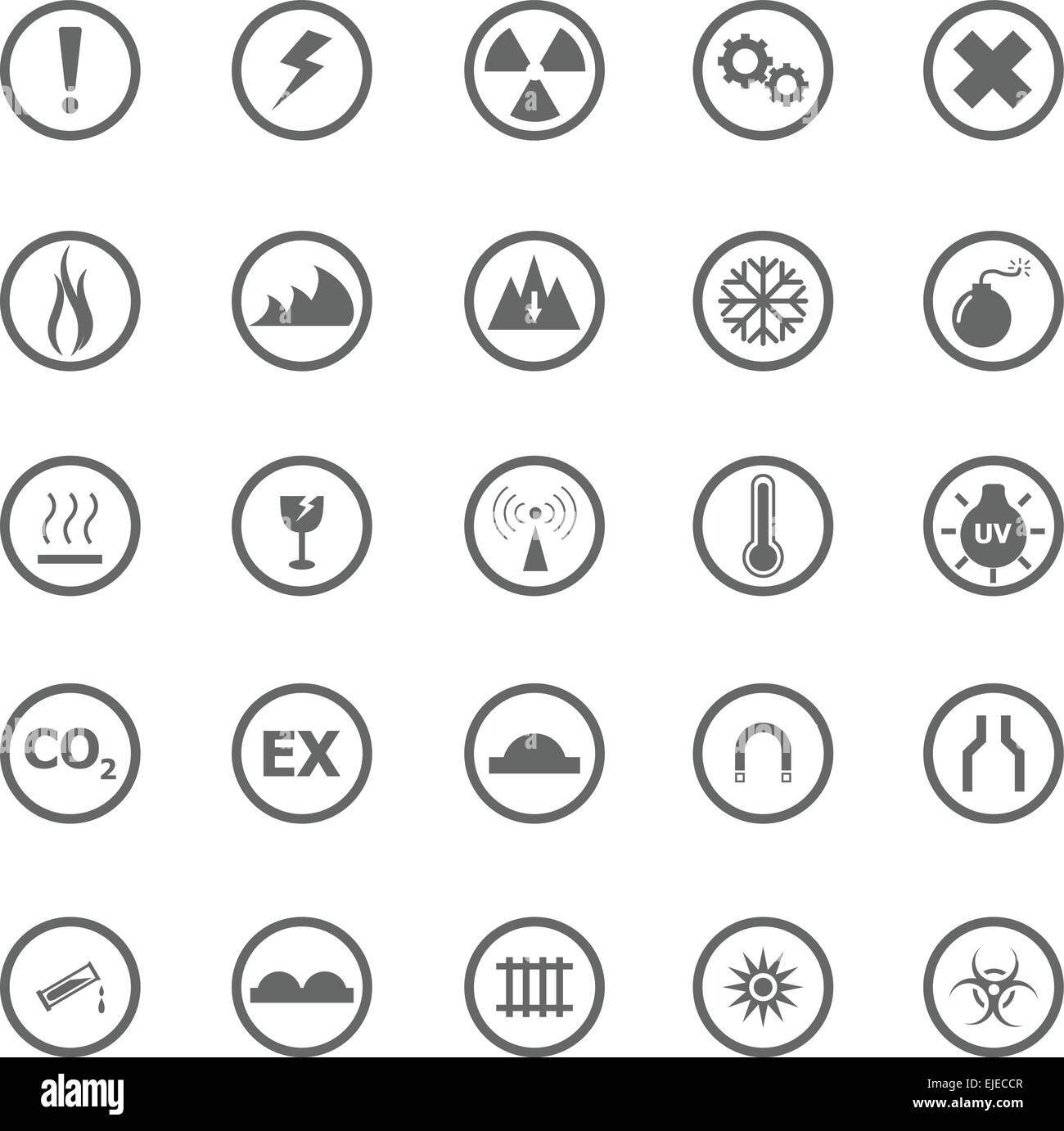 Warning sign icons on white background, stock vector Stock Vector Image ...