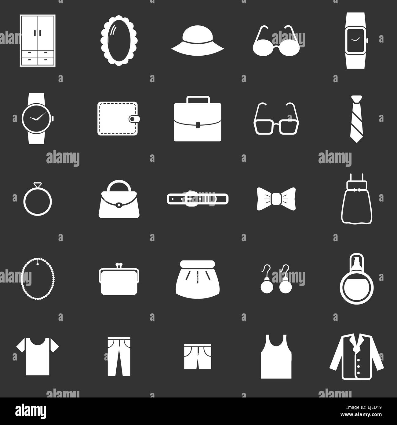 Dressing icons on black background, stock vector Stock Vector Image ...