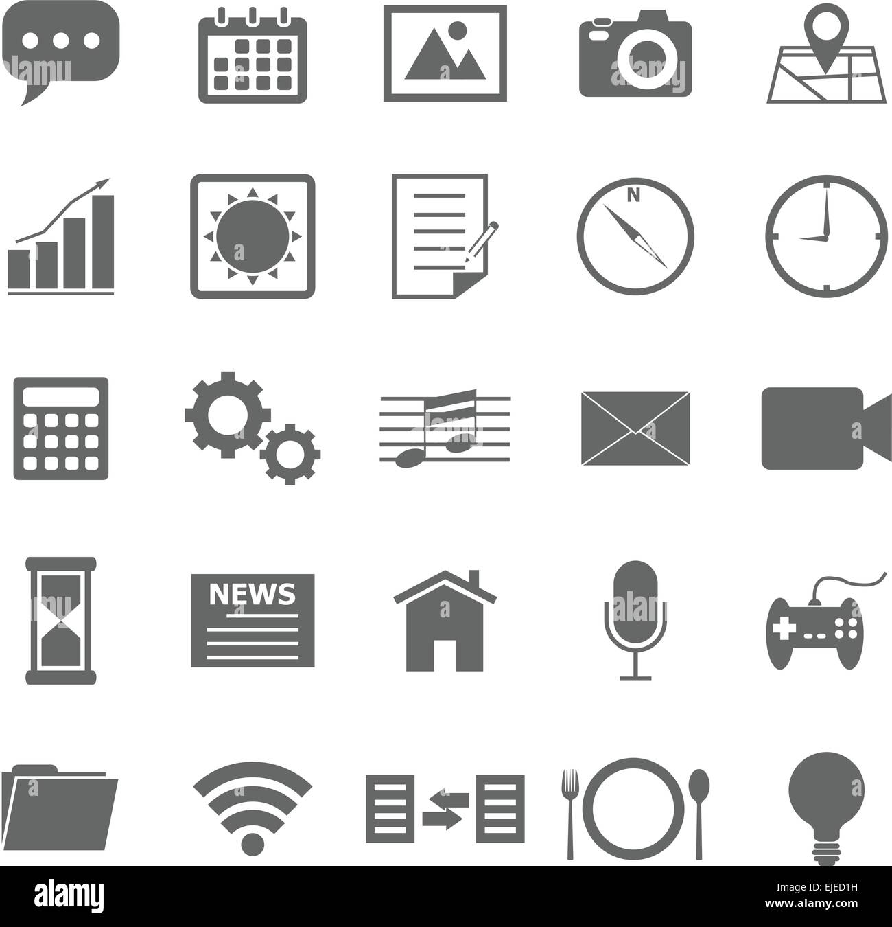 Application icons on white background, stock vector Stock Vector Image ...