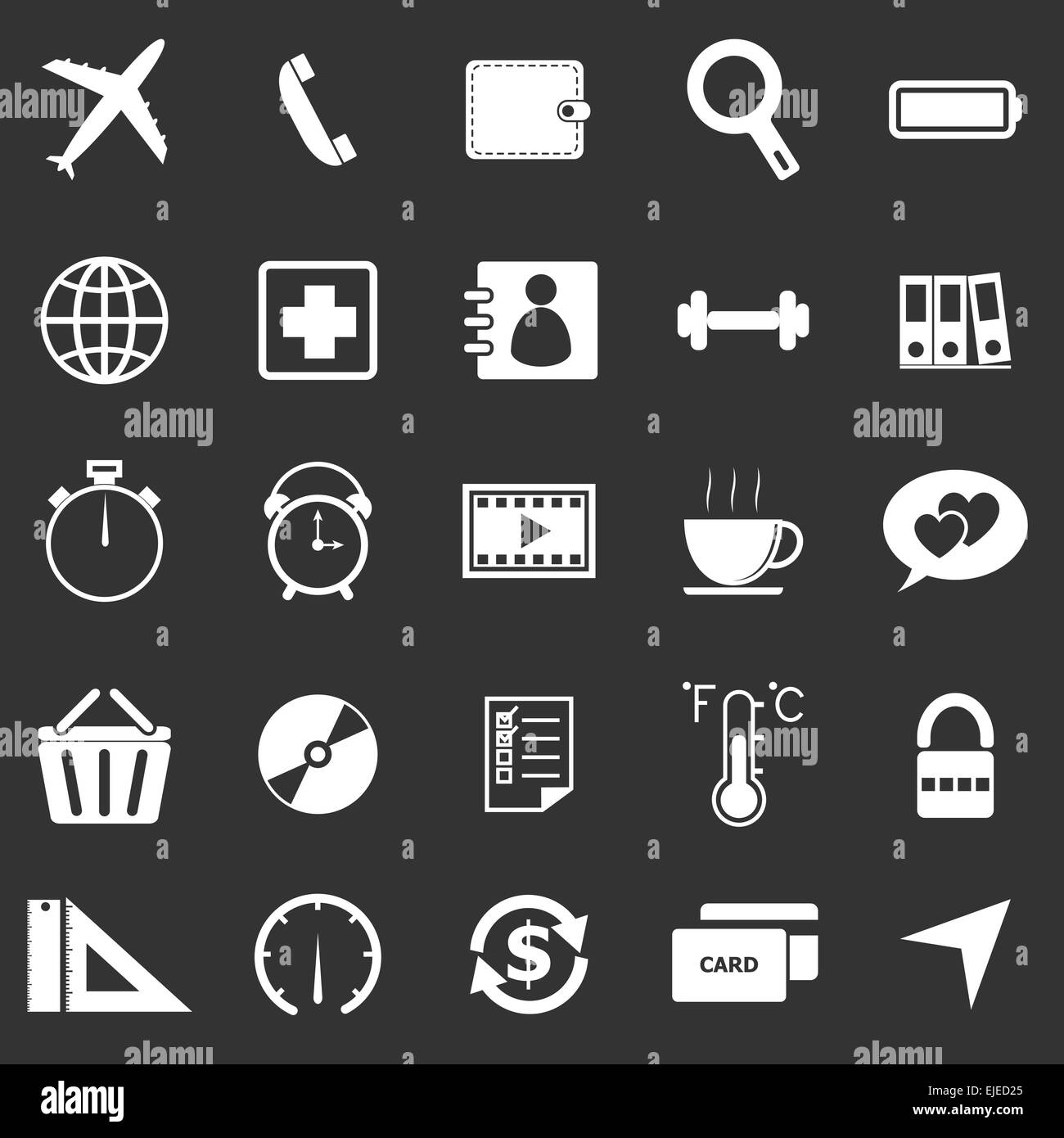 Application icons on black background. Set 2, stock vector Stock Vector ...