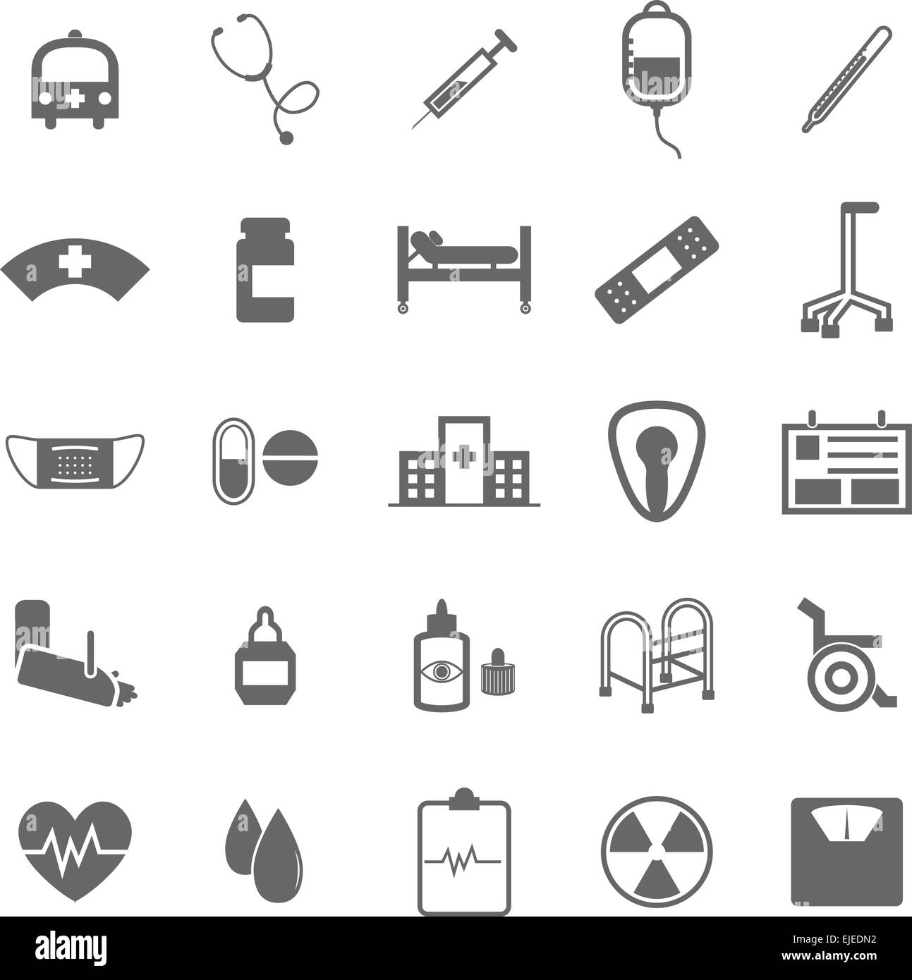 Hospital icons on white background, stock vector Stock Vector Image ...