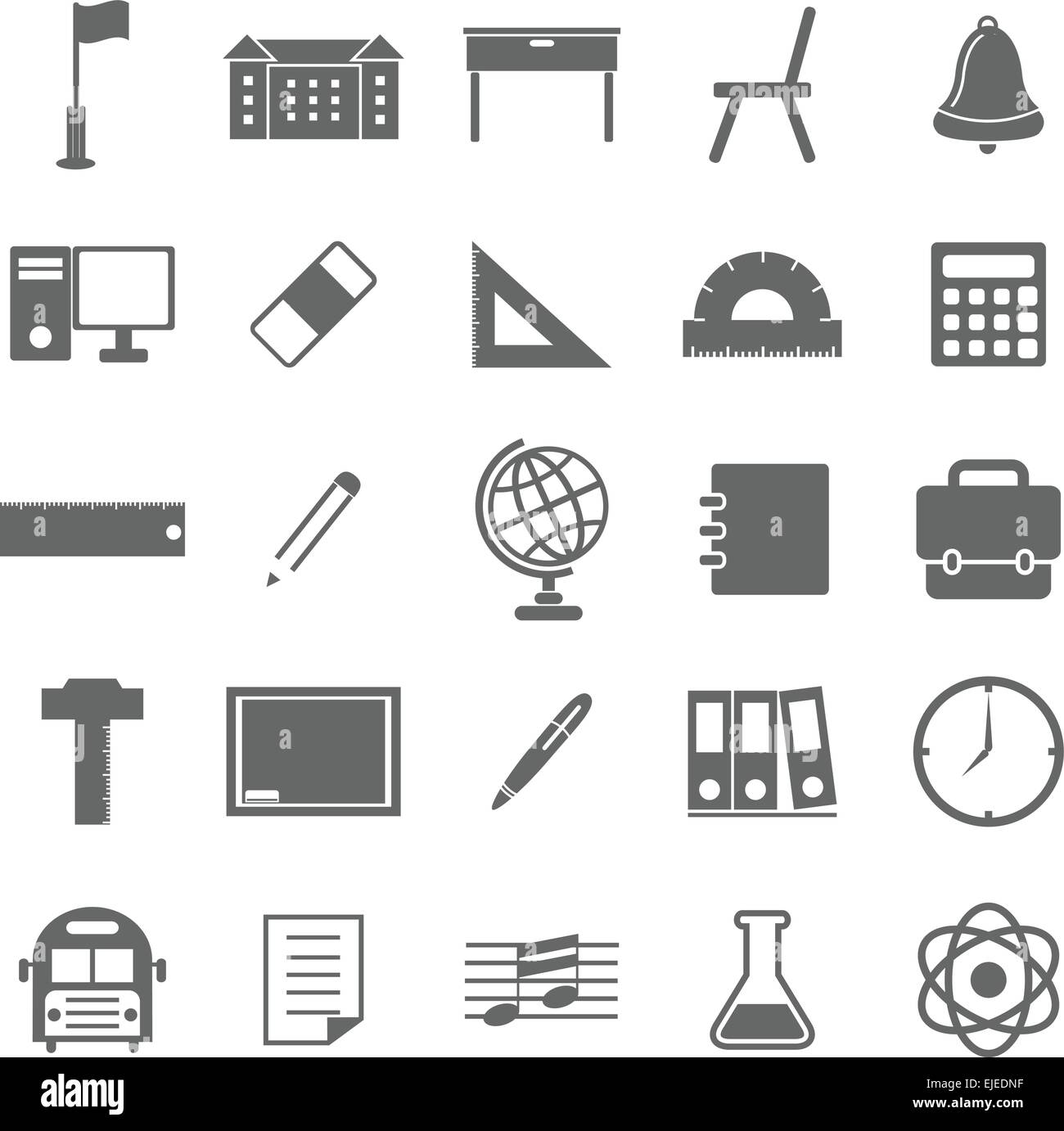 School icons on white background, stock vector Stock Vector Image & Art ...