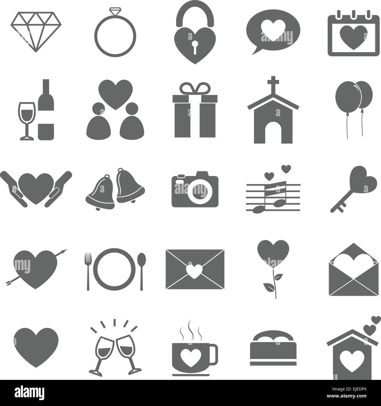 Wedding icons on white background, stock vector Stock Vector Image ...
