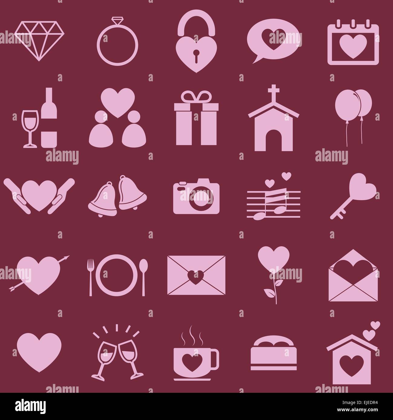 Wedding color icons on pink background, stock vector Stock Vector Image ...