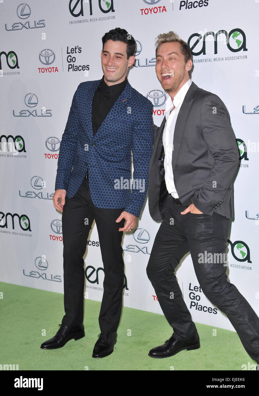 LOS ANGELES, CA - OCTOBER 18, 2014: Lance Bass & partner Michael ...