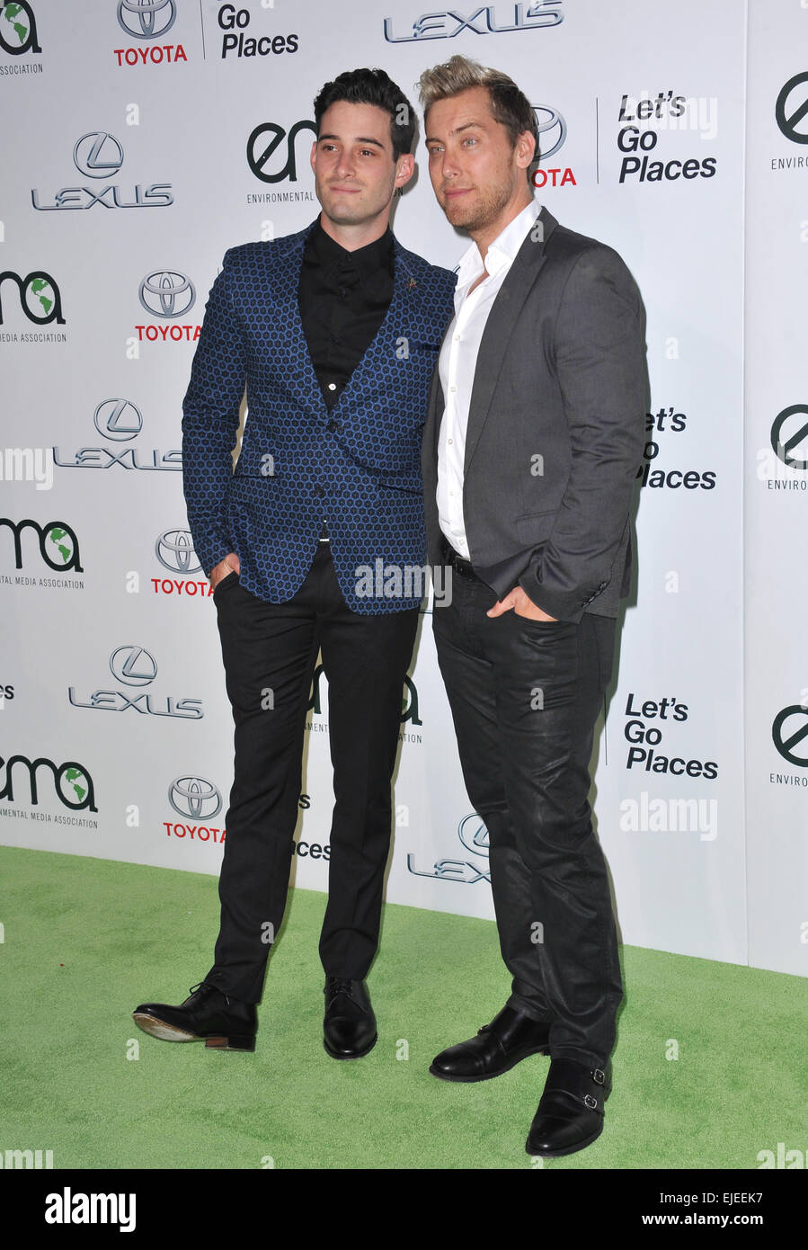 LOS ANGELES, CA - OCTOBER 18, 2014: Lance Bass & partner Michael ...