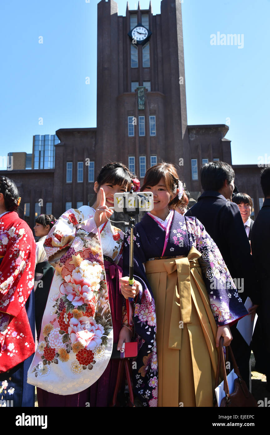 Tokyo, Japan. 25th Mar, 2015. About 3,000 students graduating from the ...