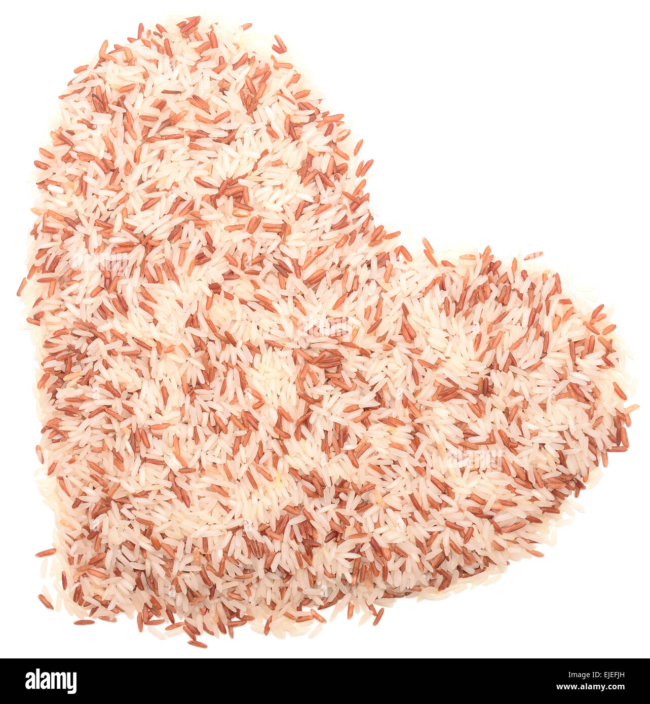 brown rice heart isolated on white background Stock Photo - Alamy