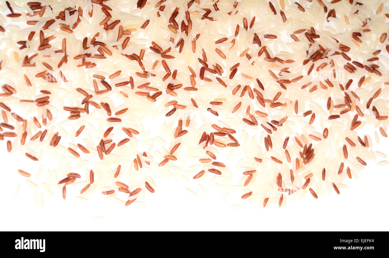 brown rice isolated on white background Stock Photo - Alamy
