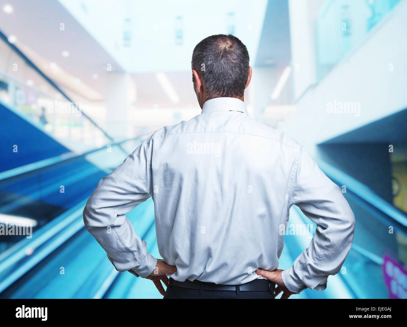 Back view senior man hi-res stock photography and images - Alamy