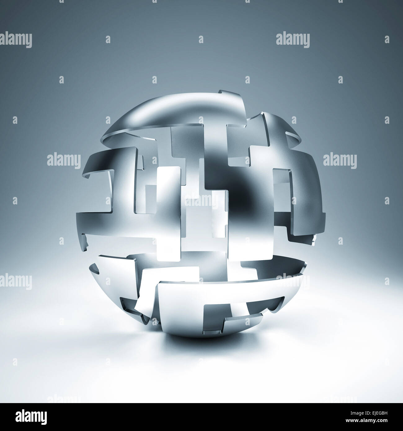 3d image of metal sphere Stock Photo - Alamy