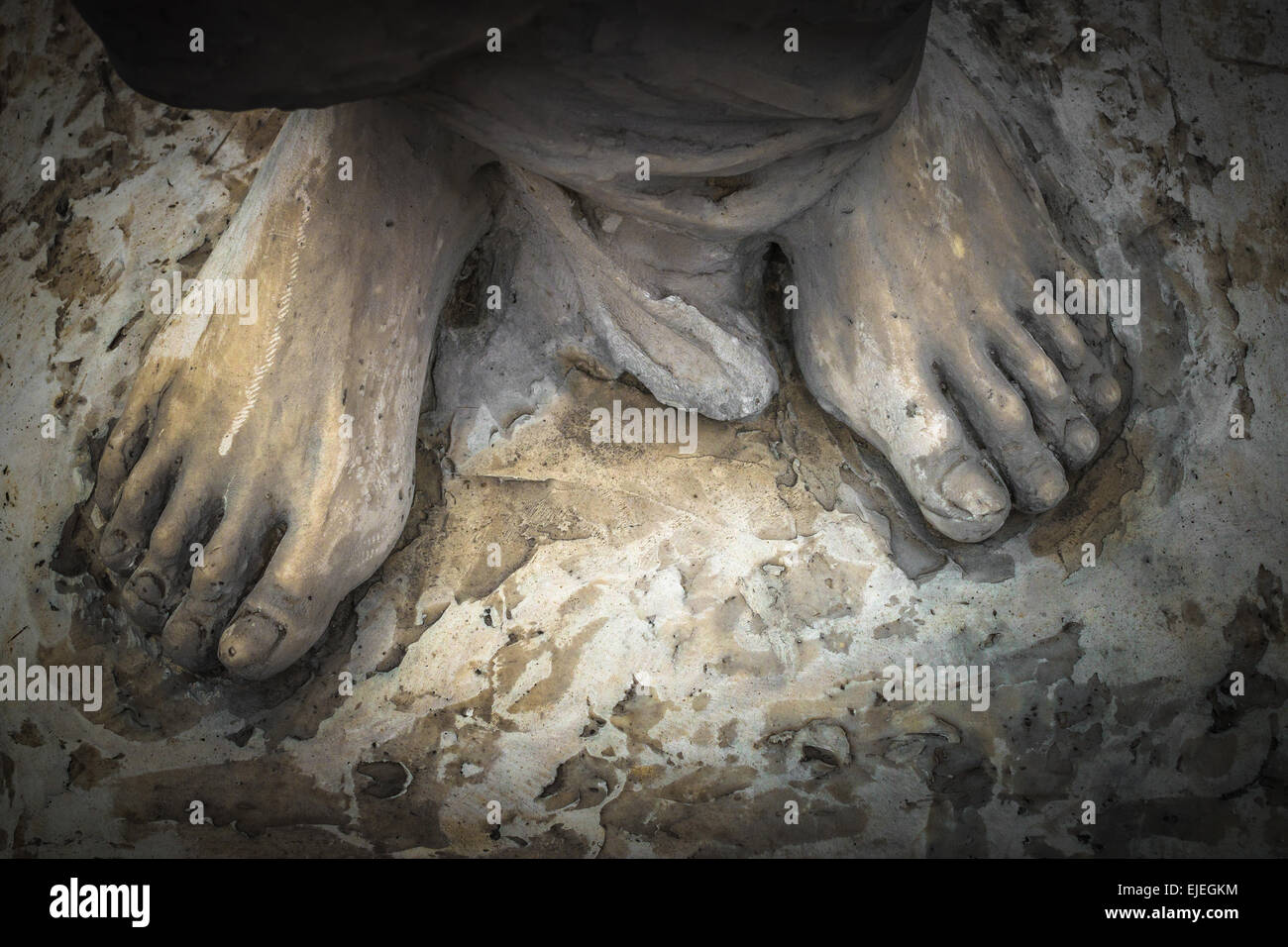 Marble sculpture depicting Jesus' feet Stock Photo - Alamy