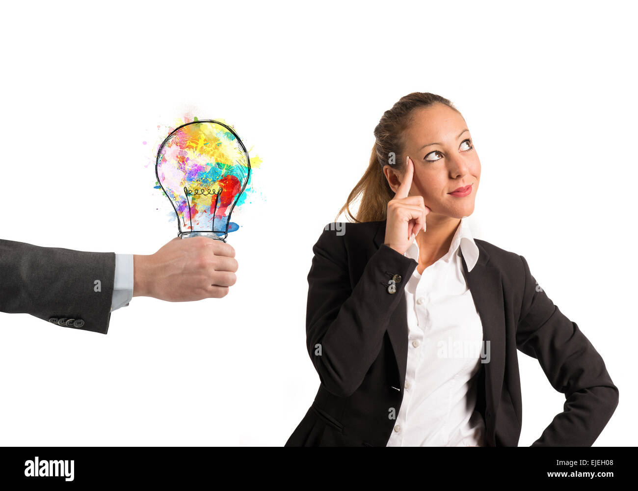 Colleague suggests an idea Stock Photo - Alamy