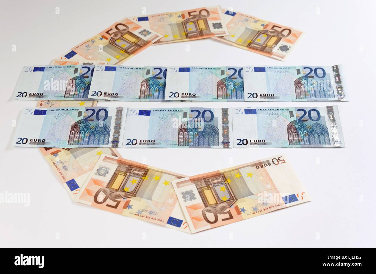 Euro, euro sign made with euro notes Stock Photo - Alamy