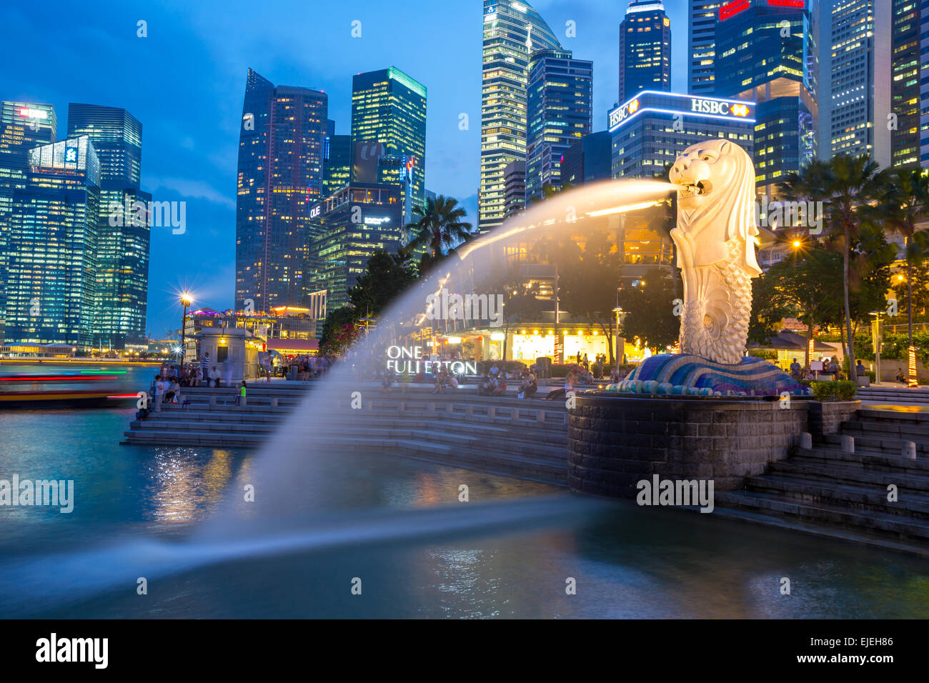 Singapore FEB-12, Merlion at Marina bay on 12 Febuary 2014. Merlion is ...