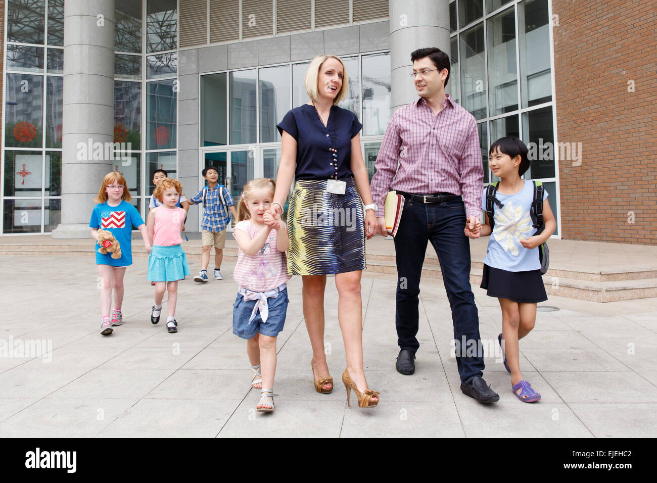 The international primary school teachers and students to walk Stock ...