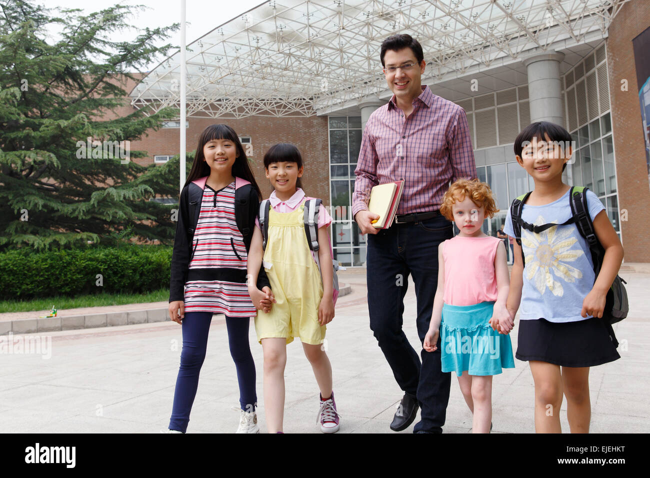 The international primary school teachers and students to walk Stock ...