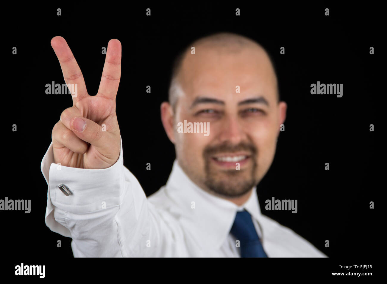 Man making peace sign hi-res stock photography and images - Alamy