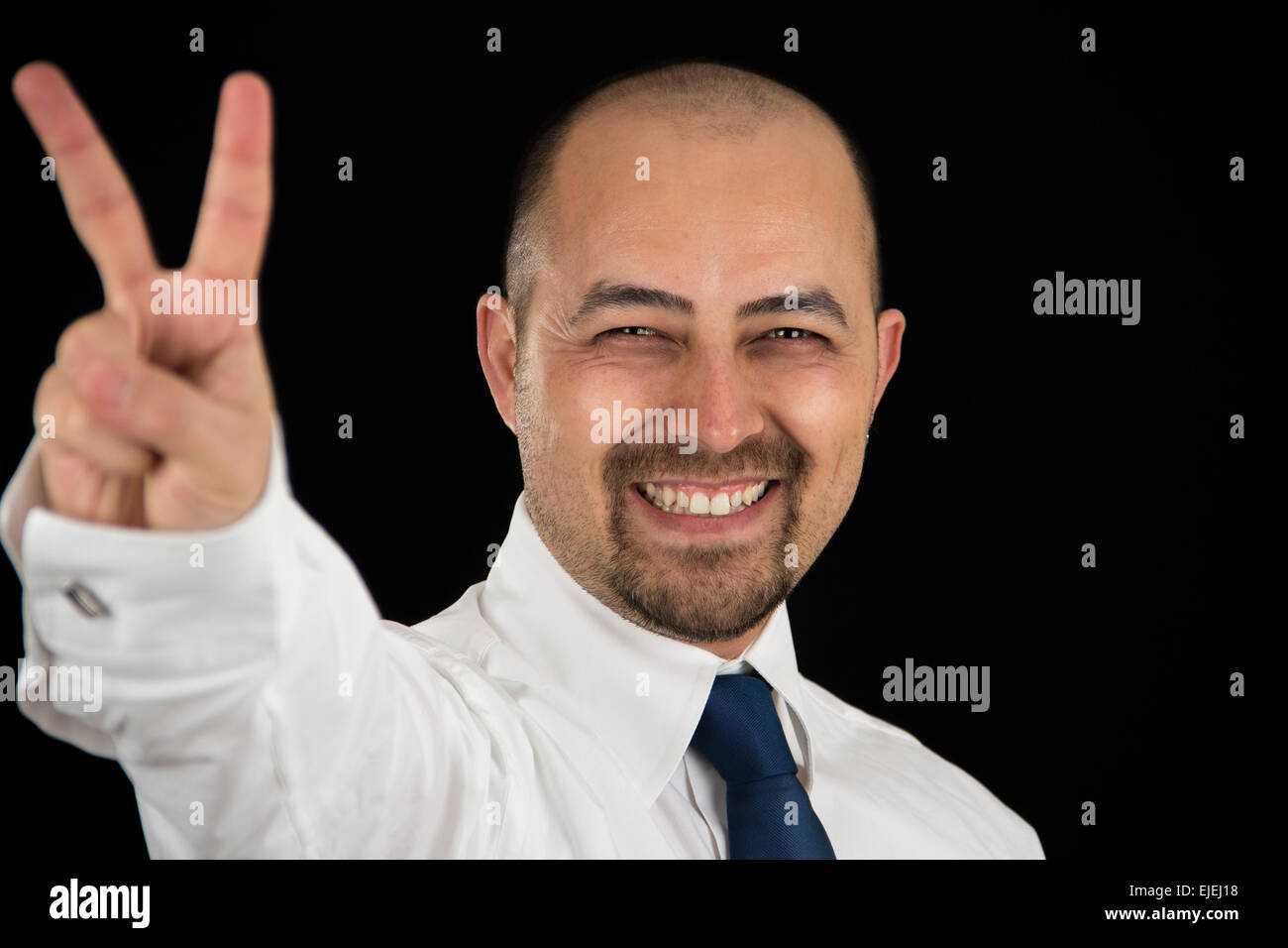 Man making peace sign hi-res stock photography and images - Alamy