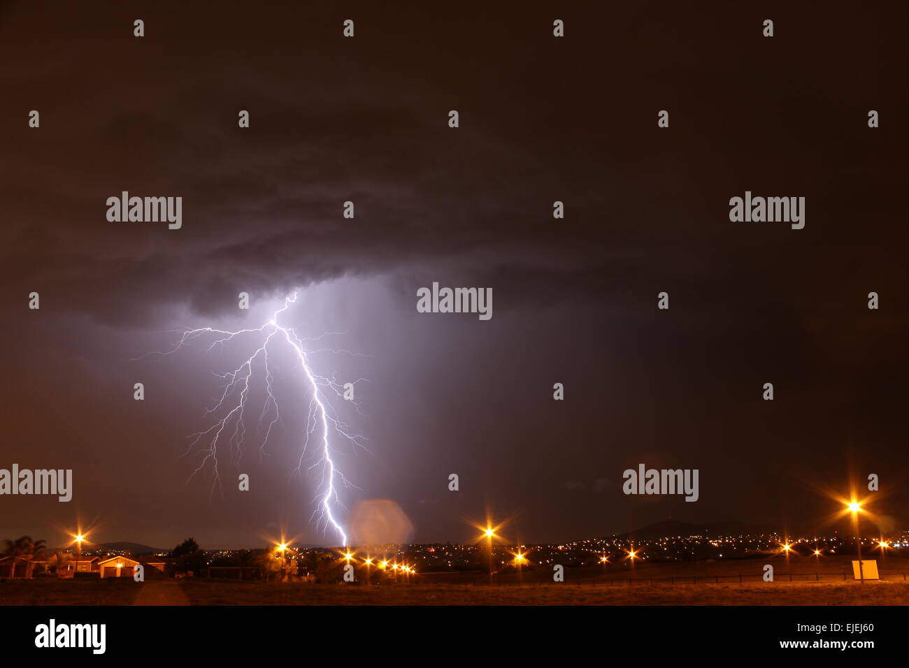 Lightning Strike Single Stock Photo - Alamy
