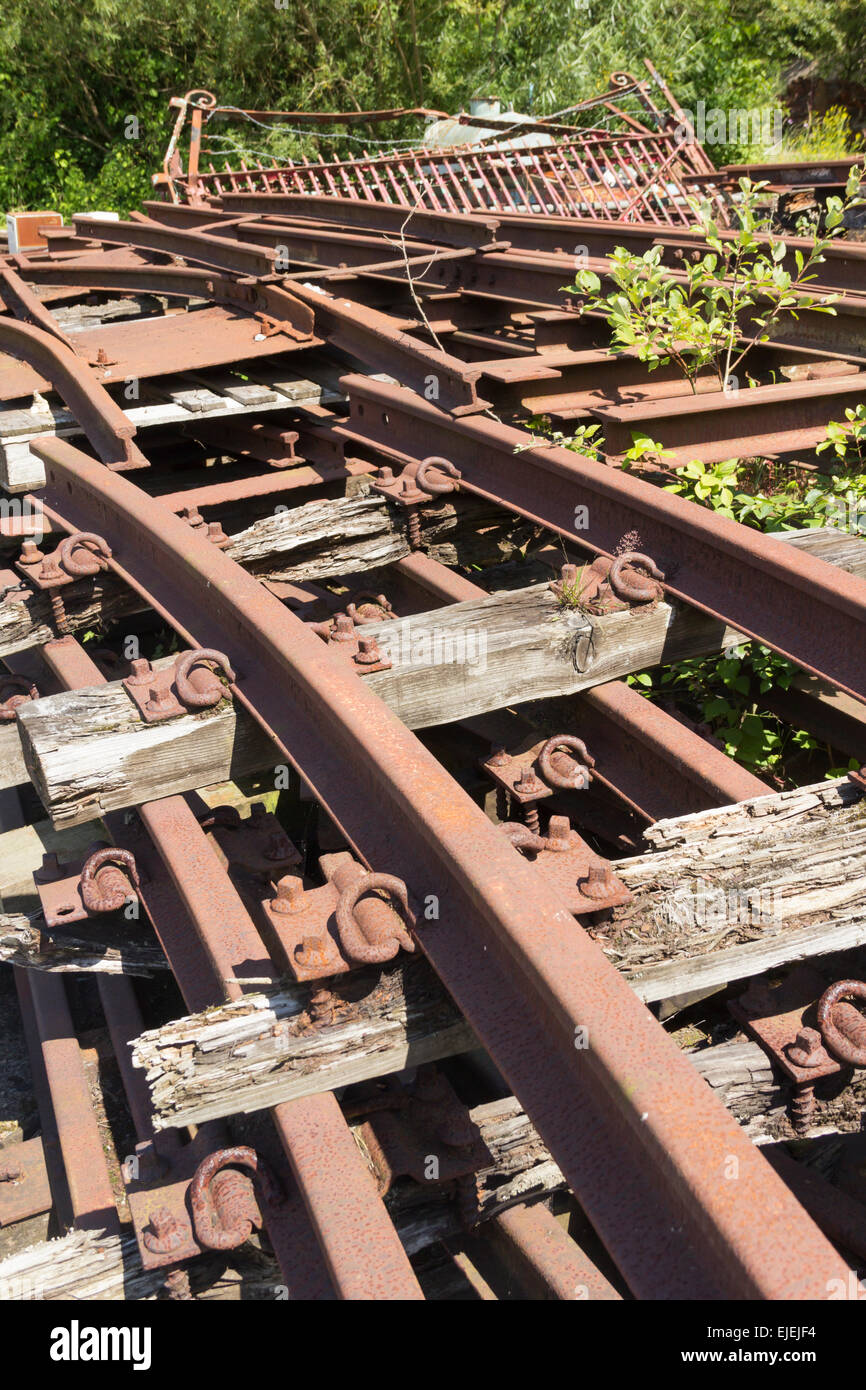 Scrap metal narrow gauge railway track at Astley Green Colliery Museum ...