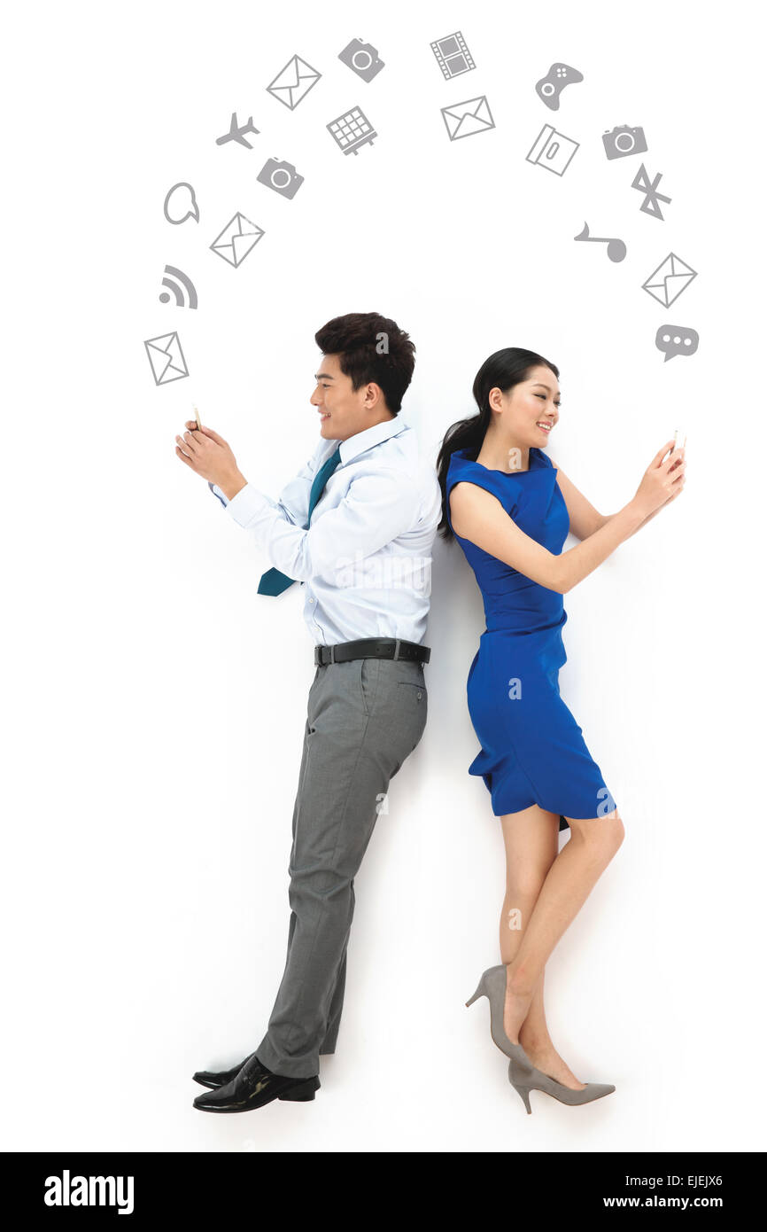 Creative business men and women communication Stock Photo - Alamy