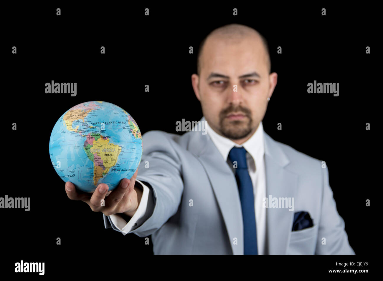 man holding world in his hand, save the planet Stock Photo - Alamy
