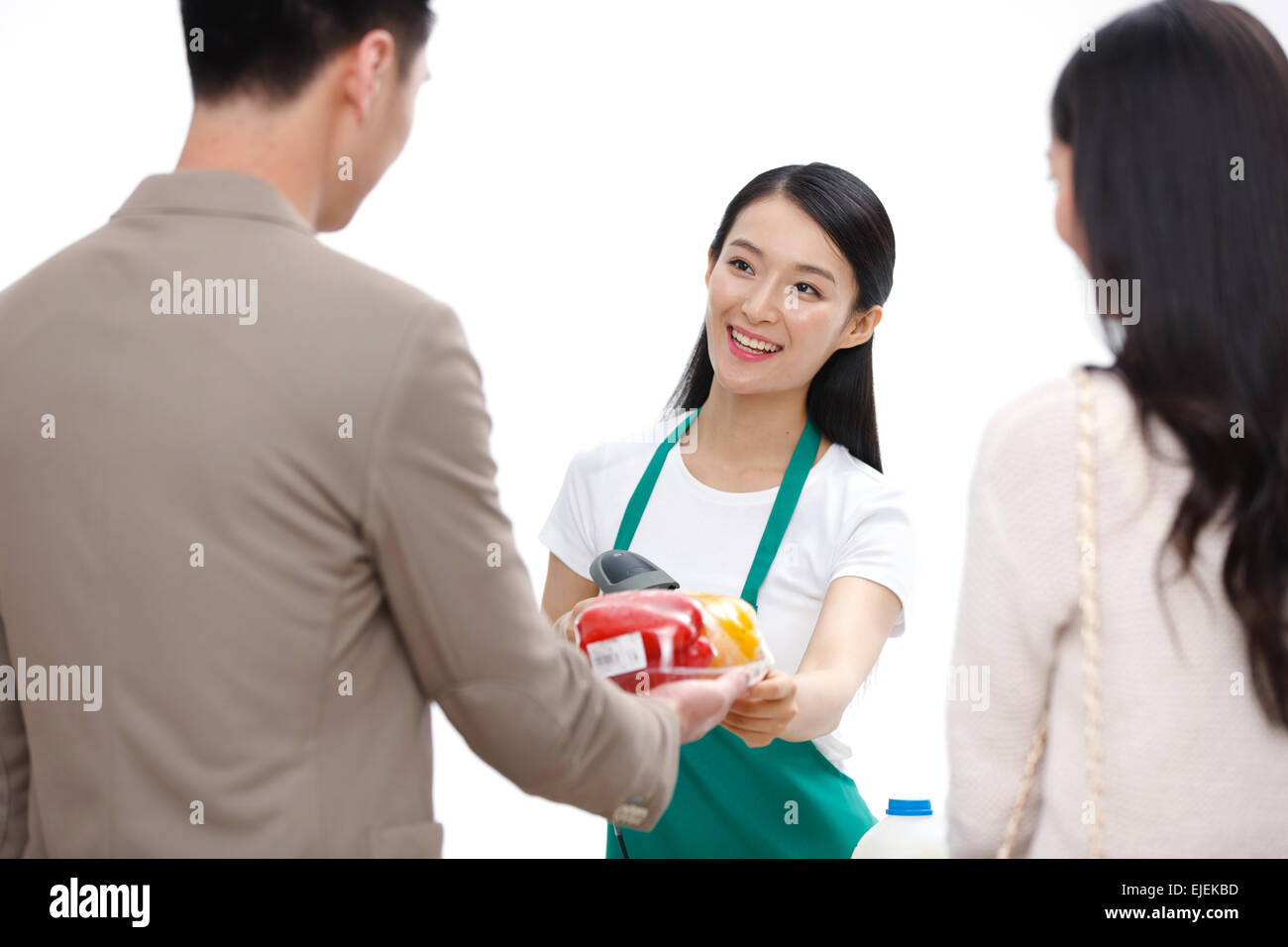 Young customers to pay the cashier Stock Photo - Alamy