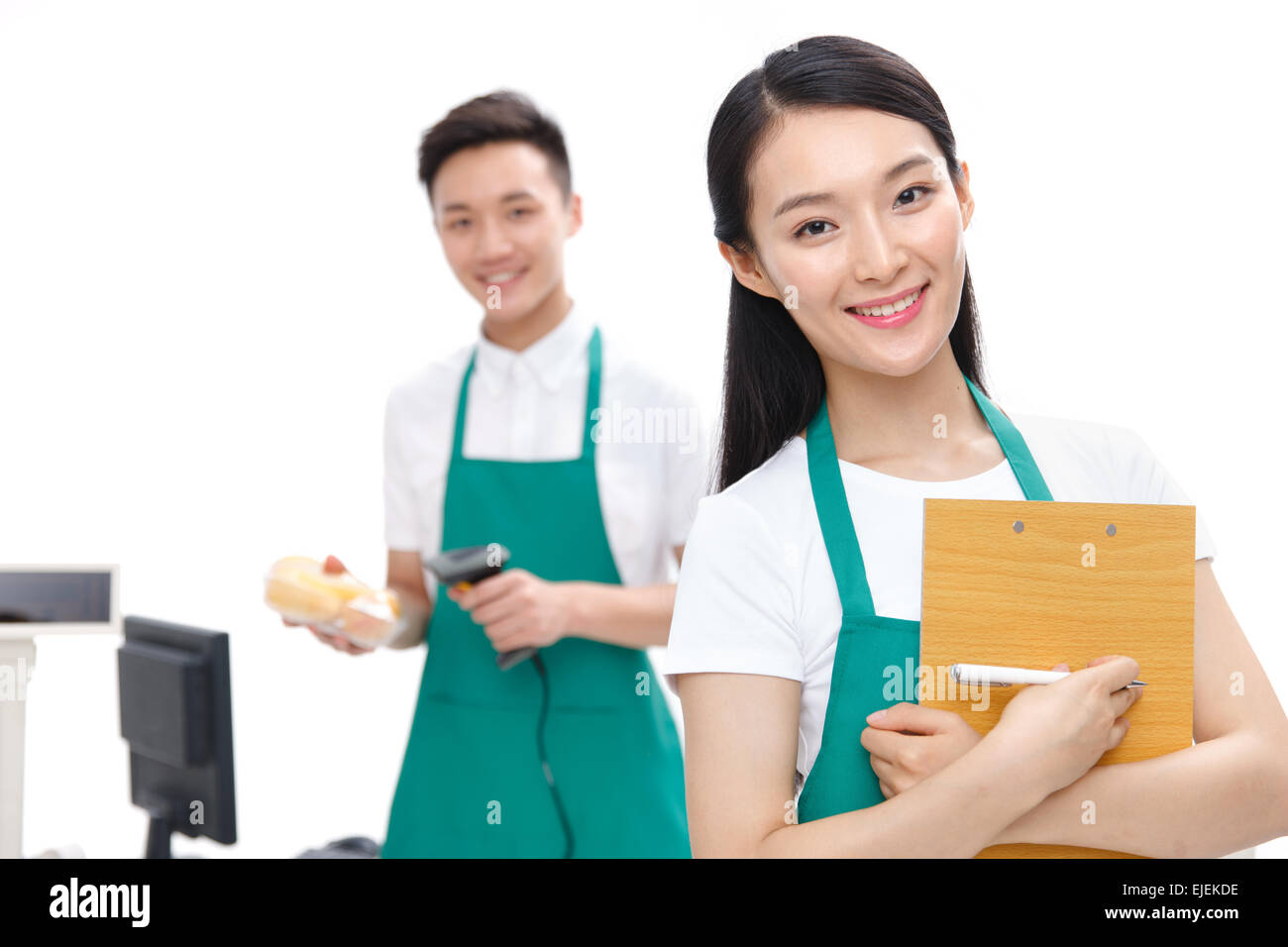 Asian supermarket staff hi-res stock photography and images - Alamy