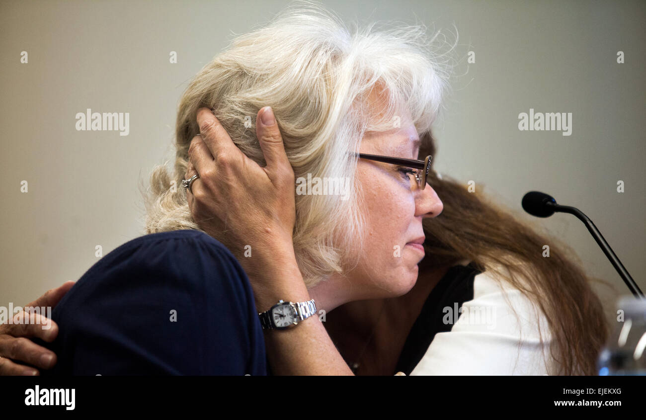 Phoenix, Arizona. 24th Mar, 2015. Debra Milke shares a moment with her ...