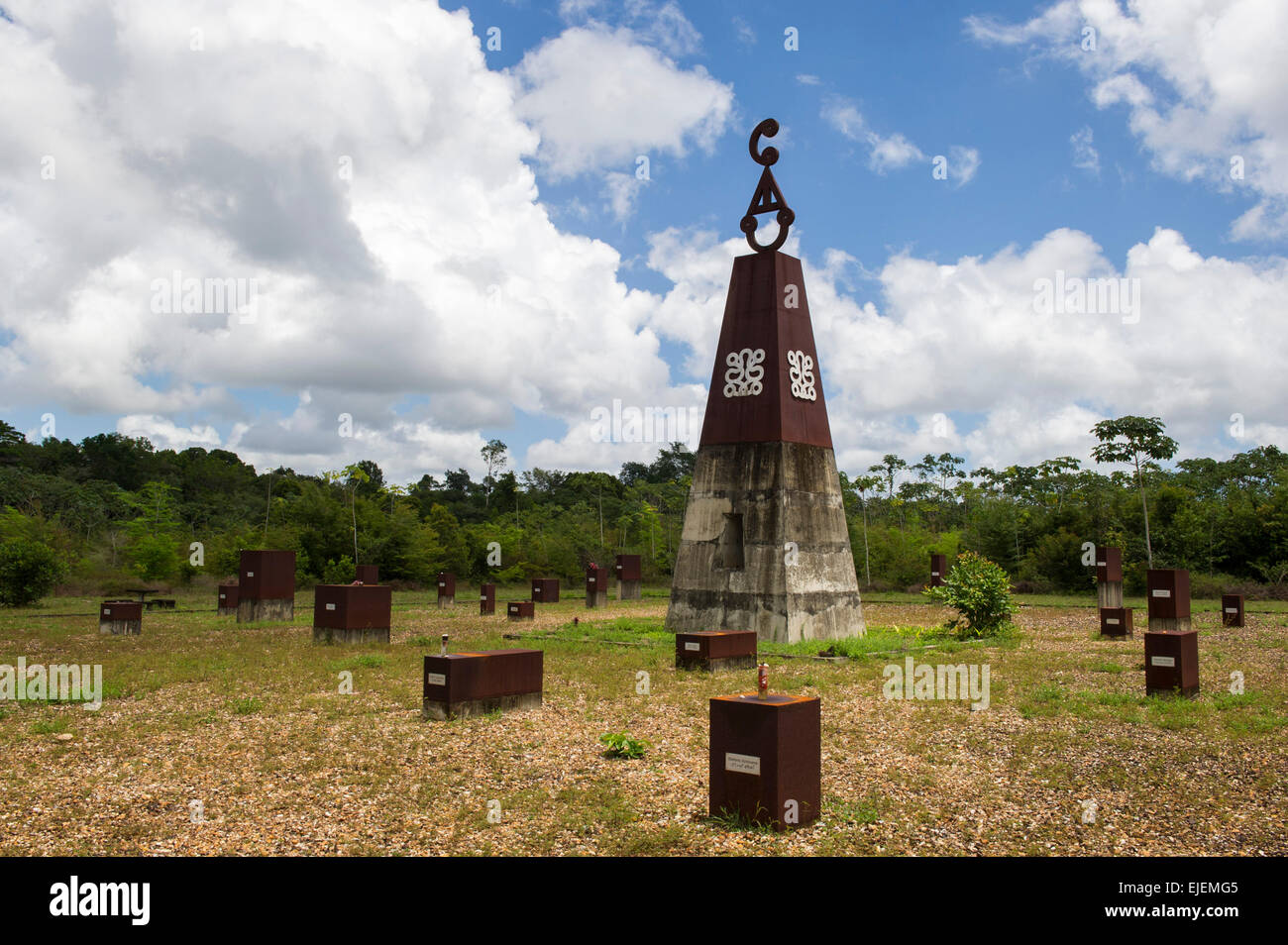 Moiwana monument at the site of a massacre in 1986 during the Guerilla ...