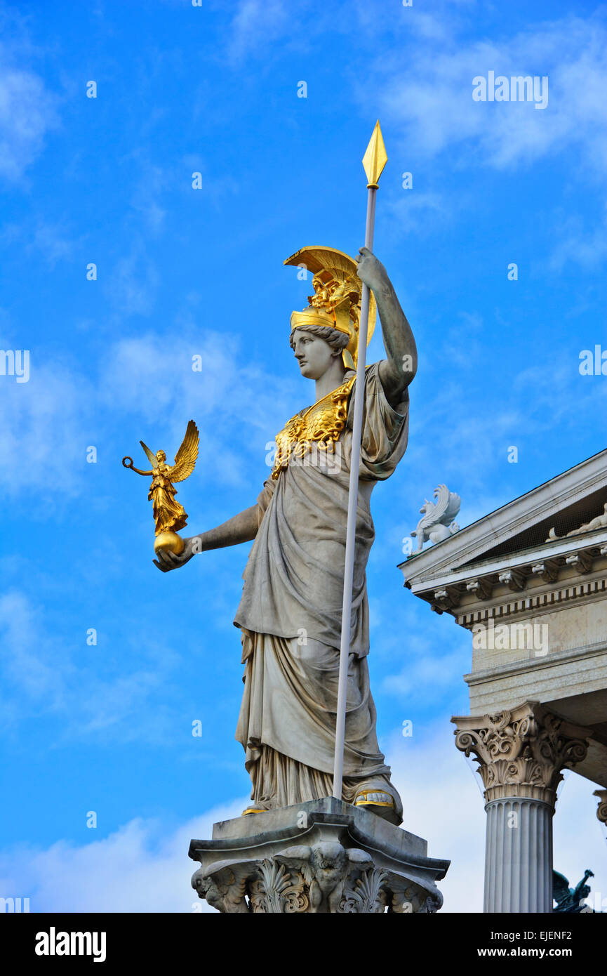 The Pallas Athena water fountain in front of the Parliament building ...