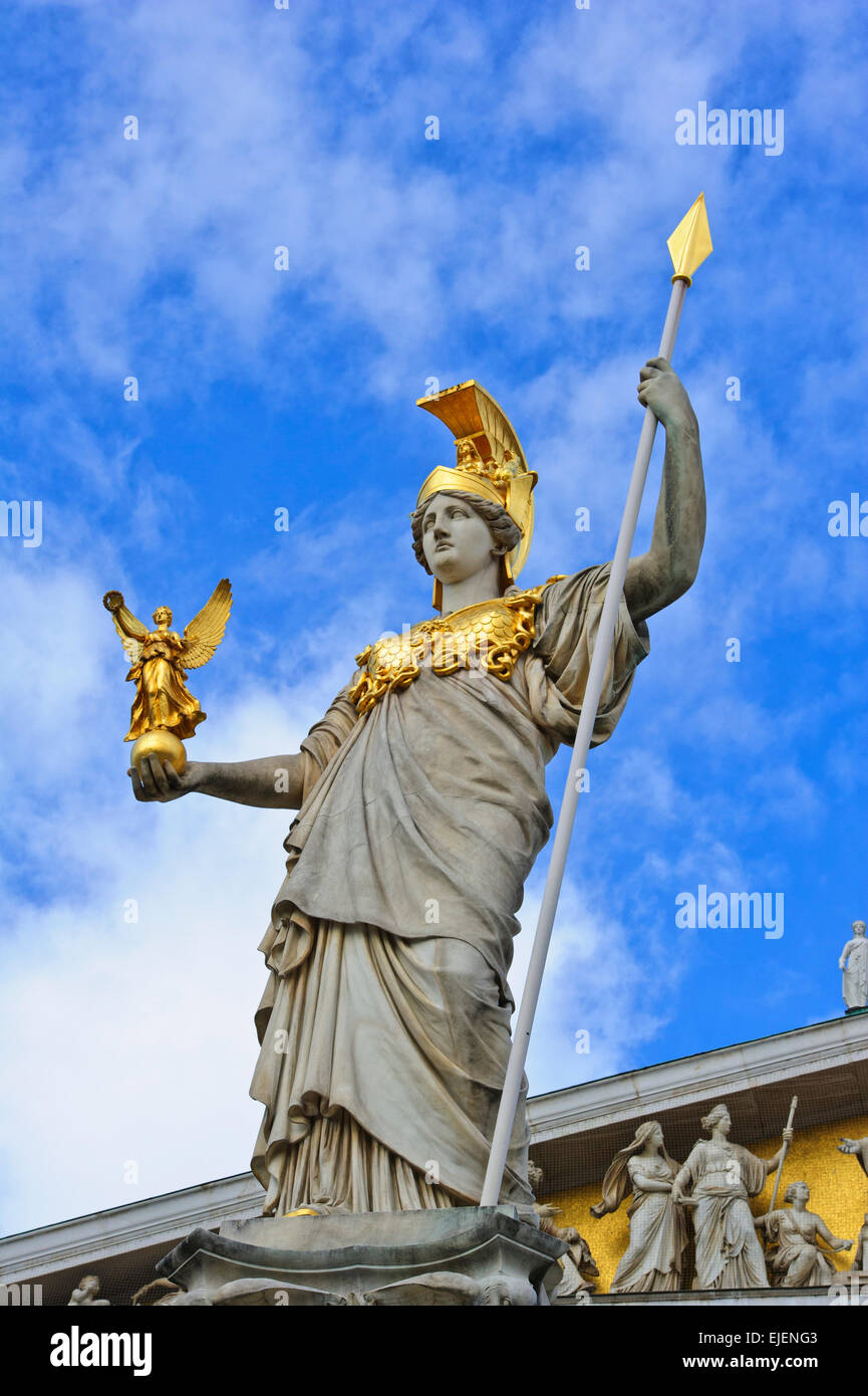 The Pallas Athena water fountain in front of the Parliament building ...
