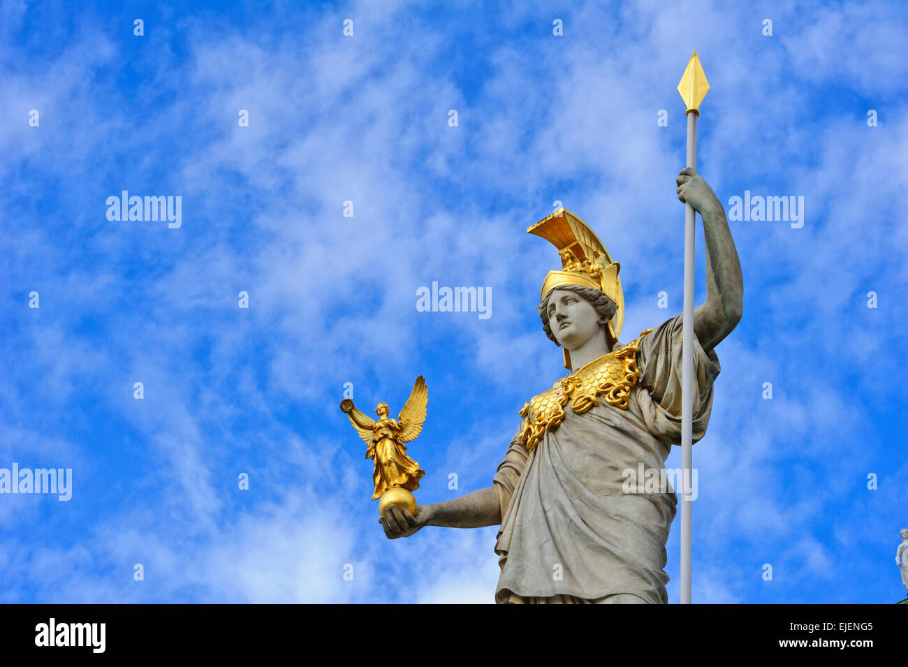 The Pallas Athena water fountain in front of the Parliament building ...