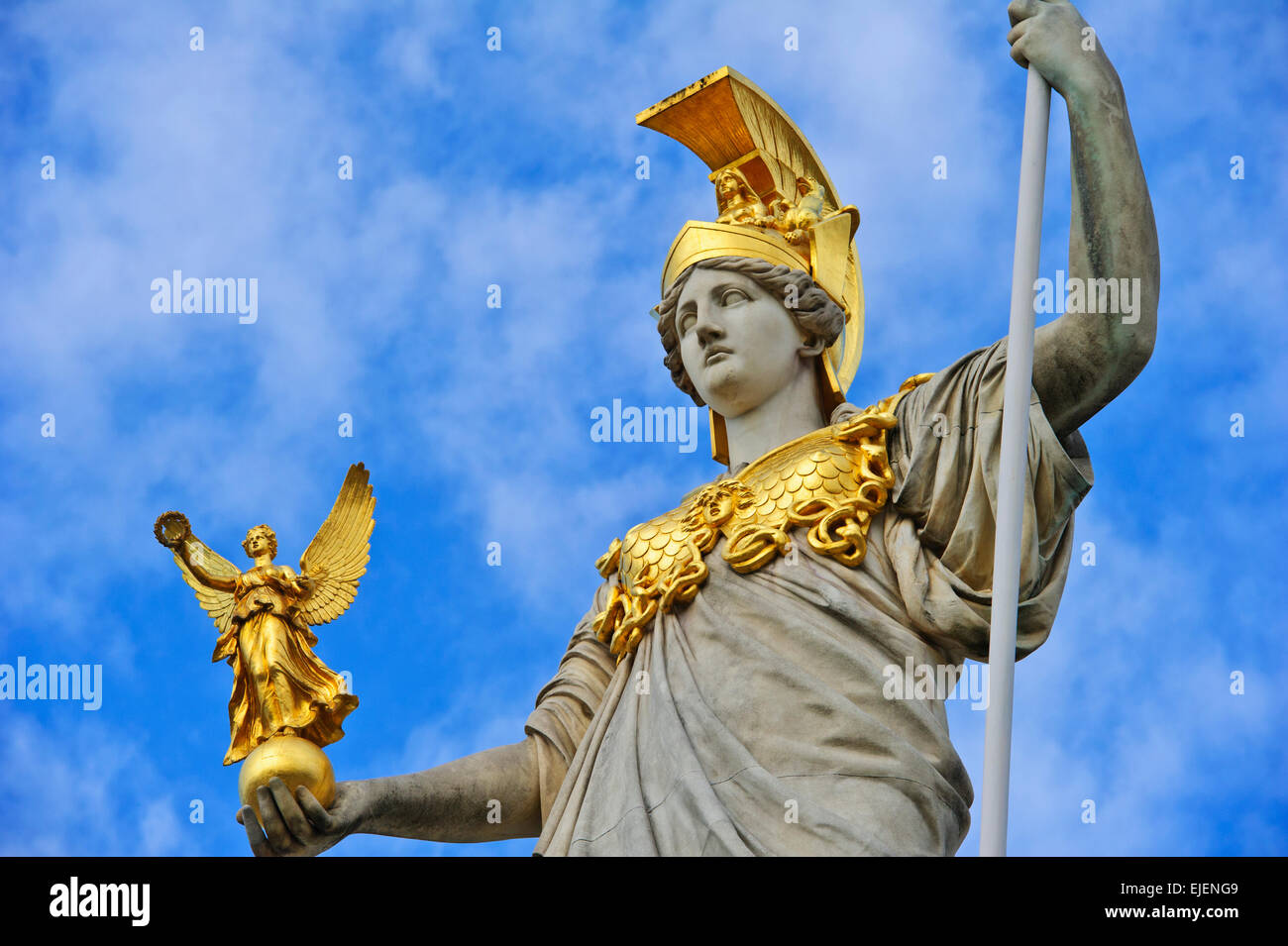 The Pallas Athena water fountain in front of the Parliament building ...