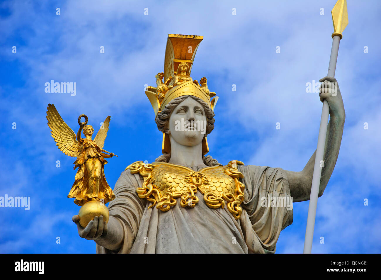 The Pallas Athena water fountain in front of the Parliament building ...