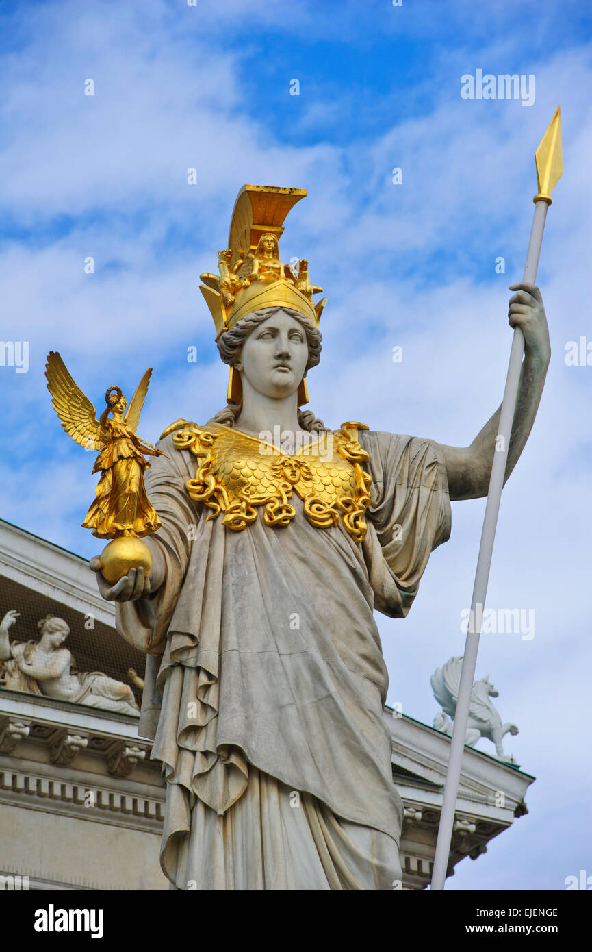 The Pallas Athena water fountain in front of the Parliament building ...