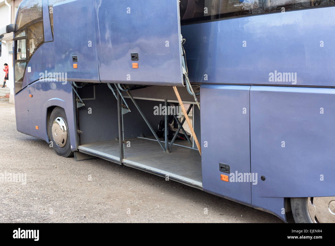 Tour bus before load a cargo Stock Photo - Alamy