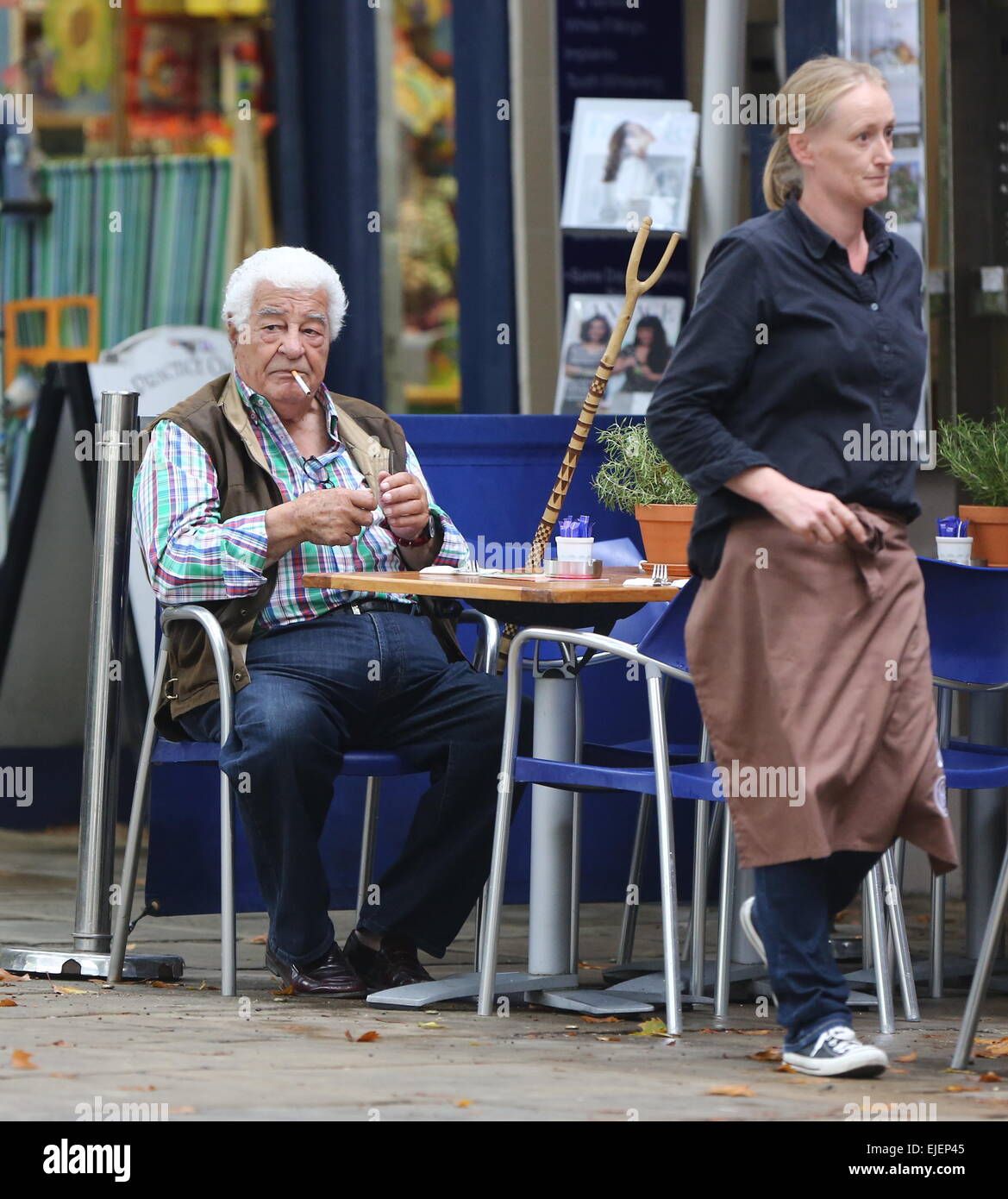 TV celebrity chef Antonio Carluccio visits one of his cafes in North ...