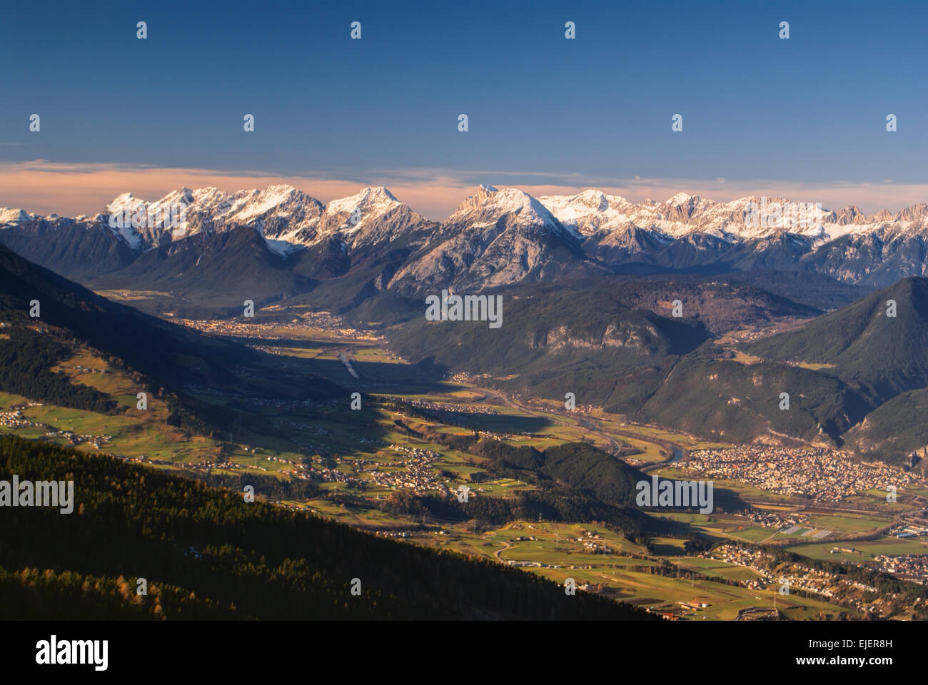 Scenic panorama of valley in Tirol Alps near Innsbruck Stock Photo - Alamy