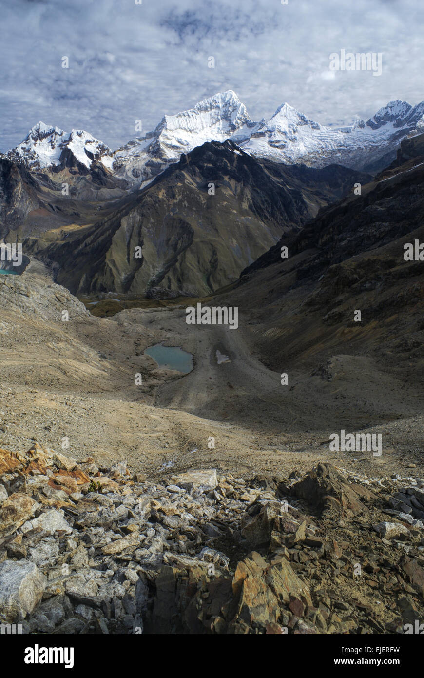 Beautiful landscape around Alpamayo, one of highest mountain peaks in ...