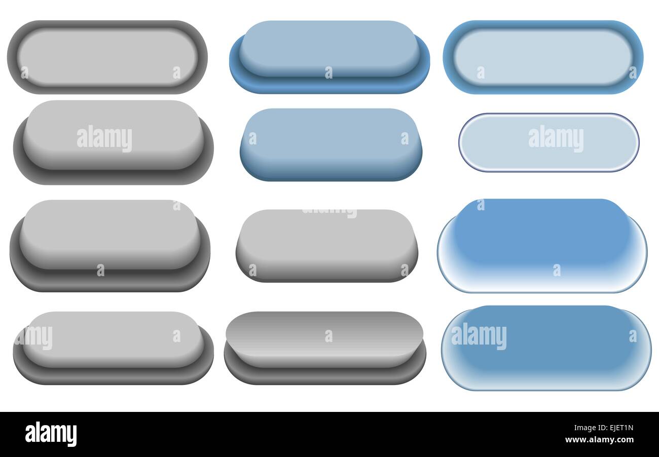 Set of the vector buttons - plastic buttons - website navigation Stock ...