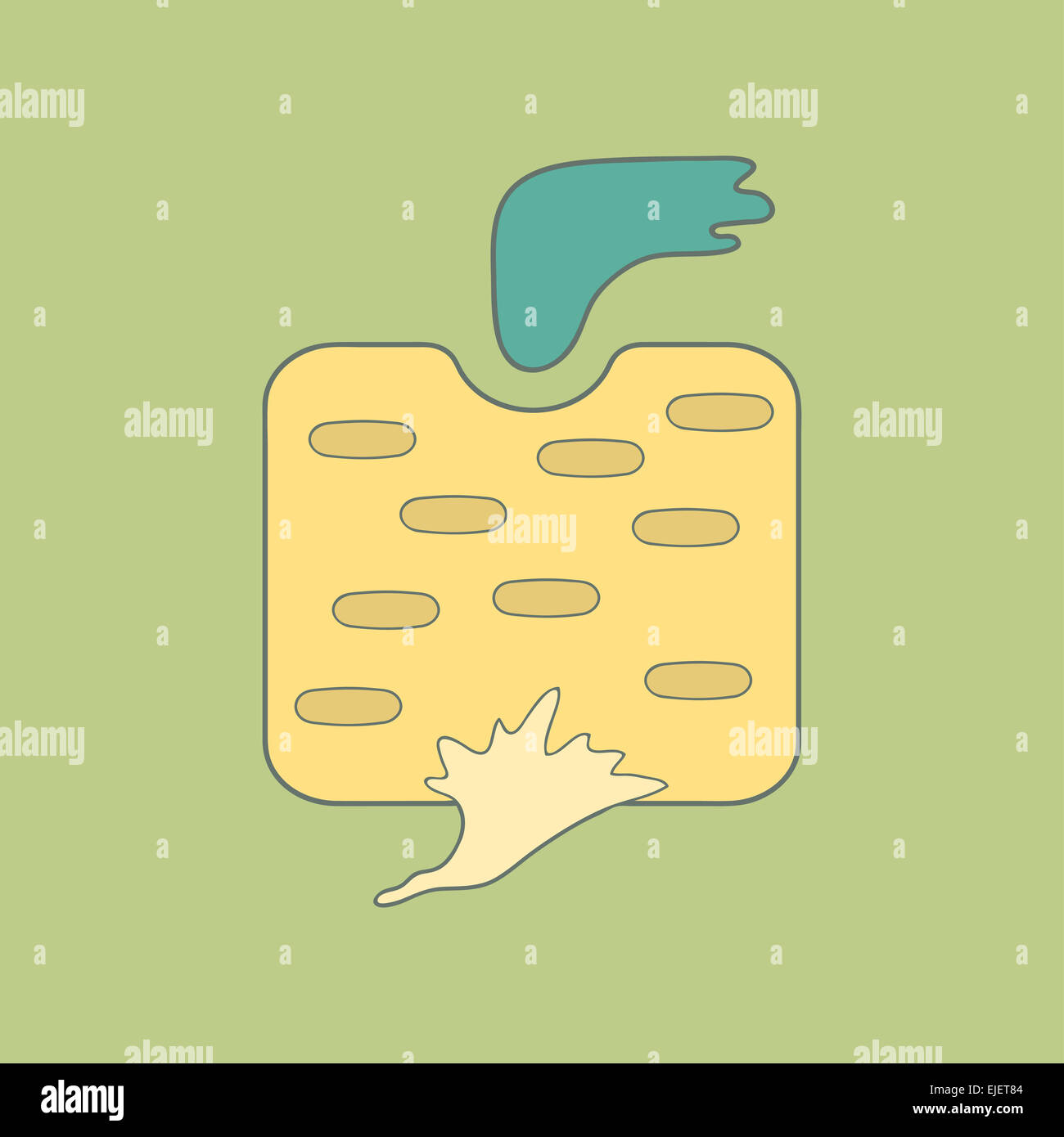 Stylized illustration turnip flat icon isolated on color background ...