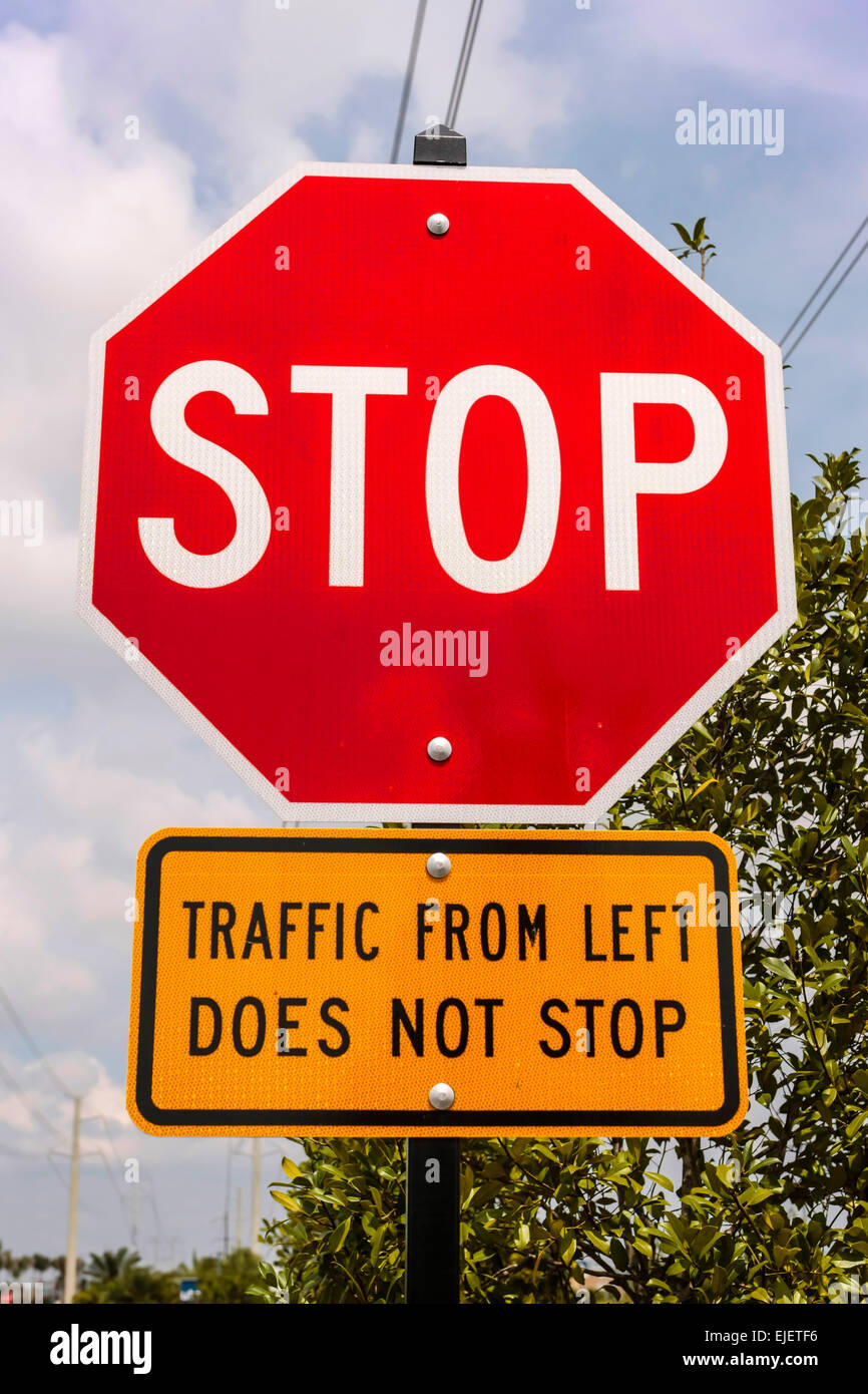 Bright new Stop sign Stock Photo - Alamy
