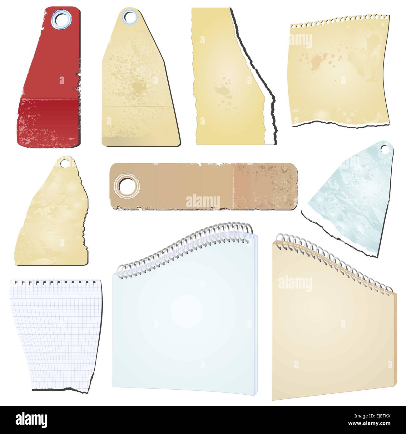 Set of the vector grunge notepad scrap memo paper - vector Stock Vector ...