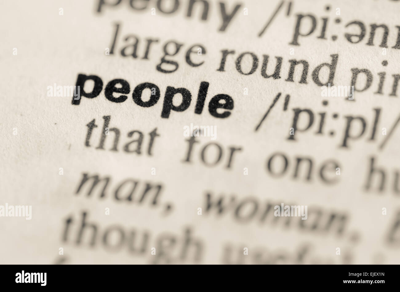 Definition of word people in dictionary Stock Photo - Alamy