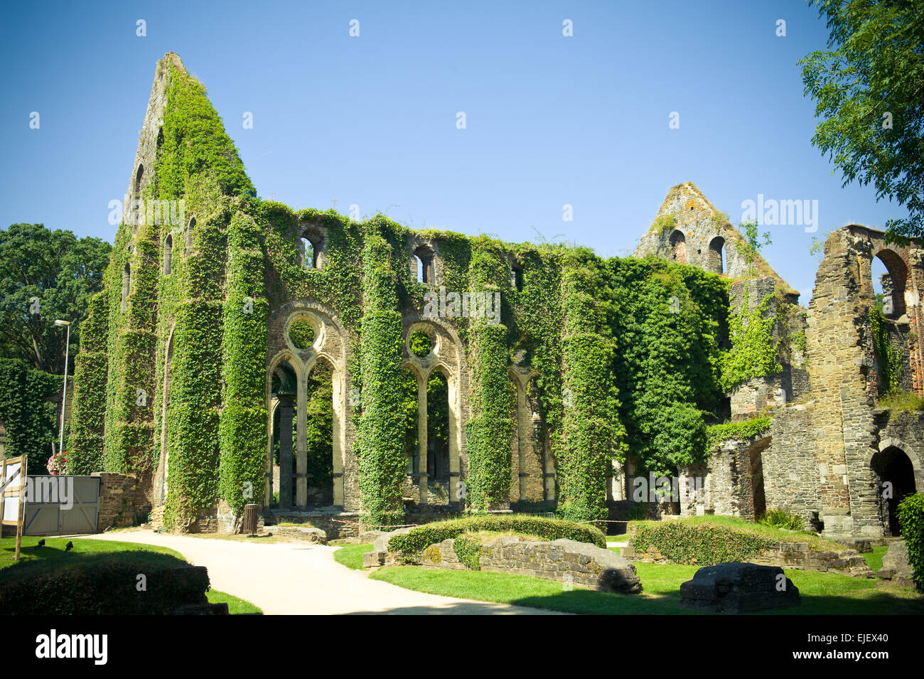 Abbey of Villers La Ville, Belgium, Europe, the church ruin in sunny ...