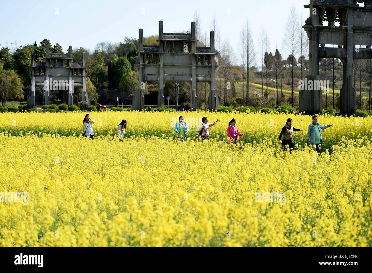 Shexian, China's Anhui Province. 25th Mar, 2015. People visit the ...